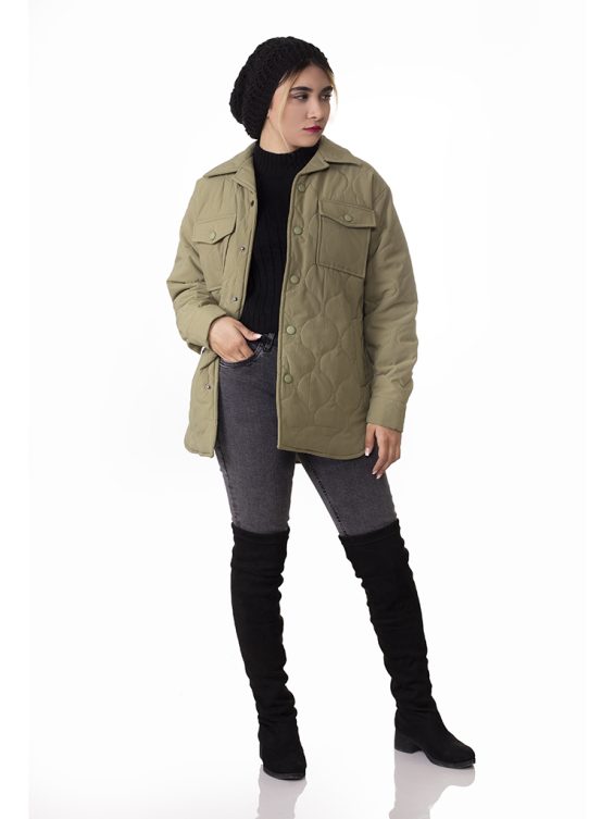 پالتو کتی سبز زنانه - فروشگاه اینترنتی مد و لباس زیبو