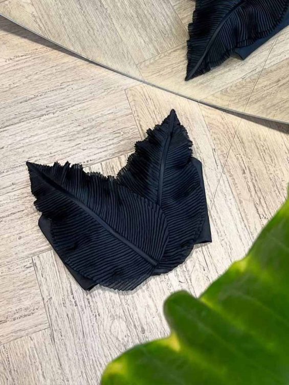 تاپ اوریگامی برگ مشکی - فروشگاه اینترنتی مد و لباس زیبو